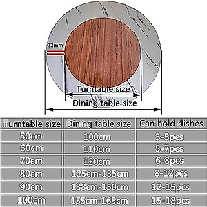 VERDDE 30in 40in 50in Wooden Lazy Susan Turntable Round Rotating Dining Table Serving Tray For Restaurants ，360 Degree Swivel，Heavy Duty，Rustic，oversized (Color : Burgundy, Size : 50 cm (20 in))