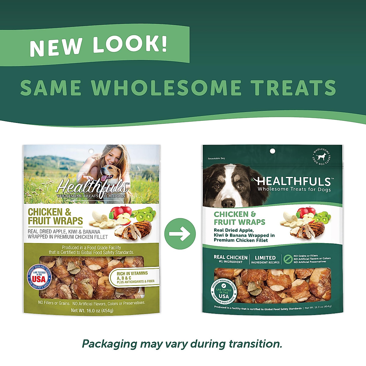 Healthfuls Chicken Wrapped Fruit Dog Treats, 16oz