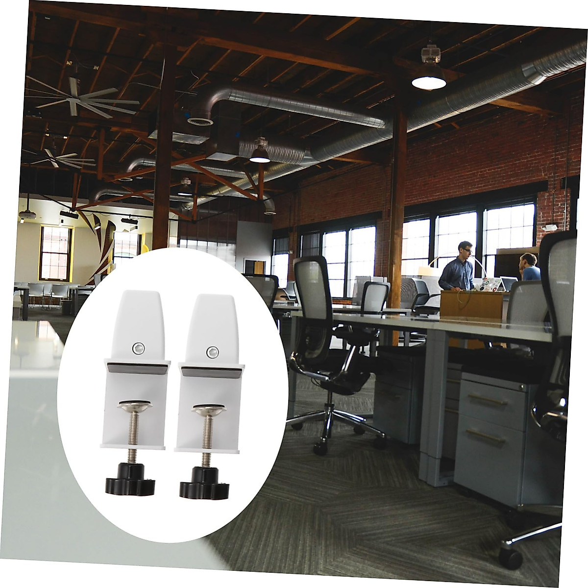 2pcs Bezel retaining Clip Office Desk Partition Support Screen Clip Holder Tables Adjustable Office Desk Tabletop Partition Clamp Protective Screen Aluminum Alloy No Punching
