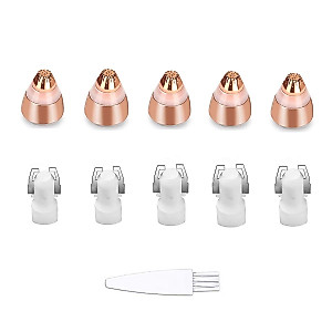 MXiiXM Eyebrow Hair Remover Replacement Heads for Women Painless Eyebrow Trimmer Blades, Perfect and Smooth, with Cleaning Brush, As Seen On TV, Rose Gold (5Pcs)