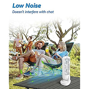Tower Fan For Bedroom Living Room Home Office Table Battery Operated Rechargeable Small Desk Fans