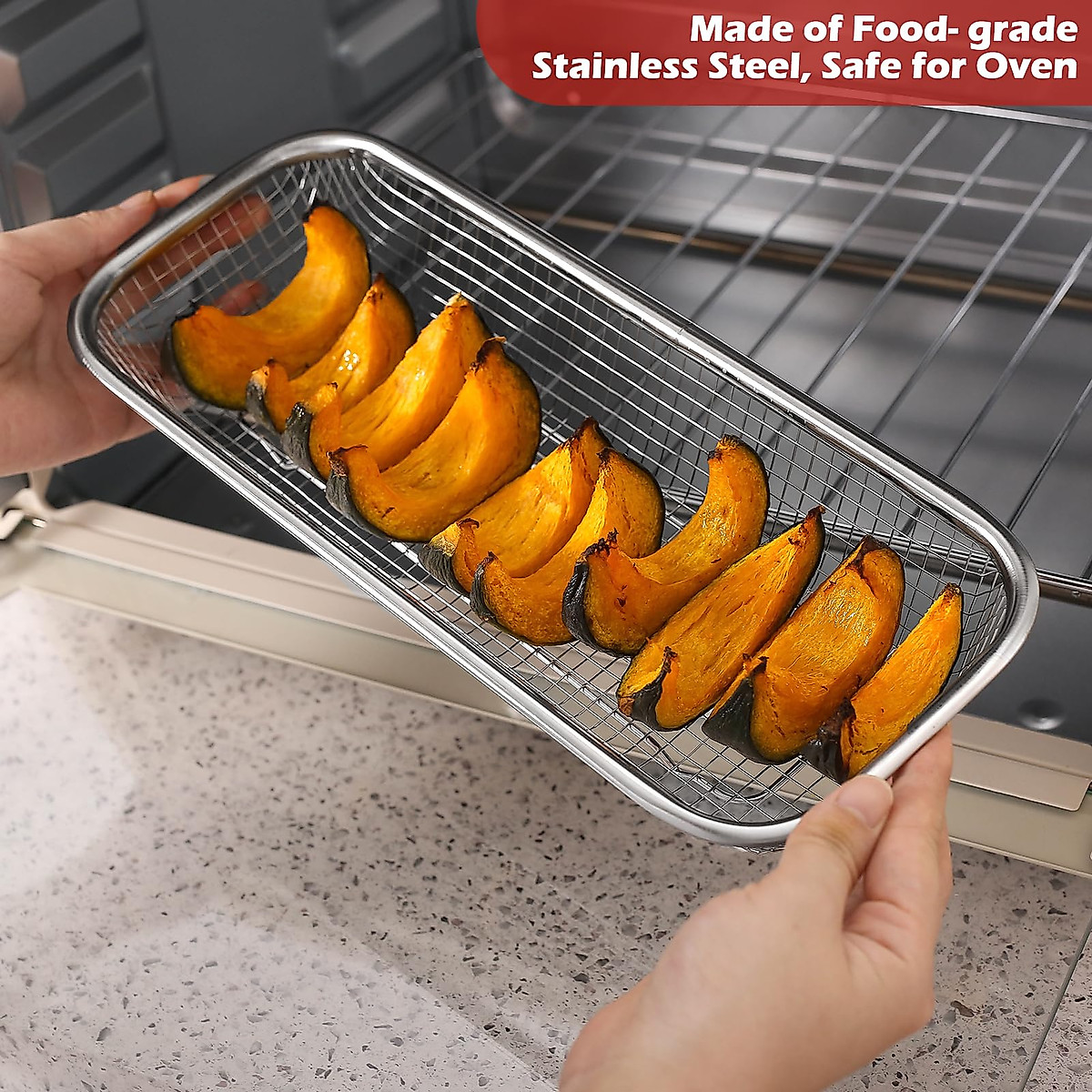 Yoku Made 2Pack Stainless Steel Tumbler Cup Lid Organizer Inside Cabinet, Mason Jar Lid Organizer, Rectangular Basket for Storage and Organization for Silverware, Chopsticks, straws and Utensils