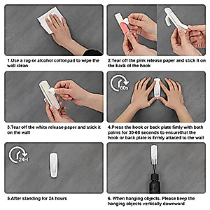 NeatEasy Large Utility Hooks, 10-Hooks, 16-Strips, Organize Damage-Free, 5lbs(Max) Wall Hooks, Waterproof Hooks for Hanging, Adhesive Hooks, Wall Hook