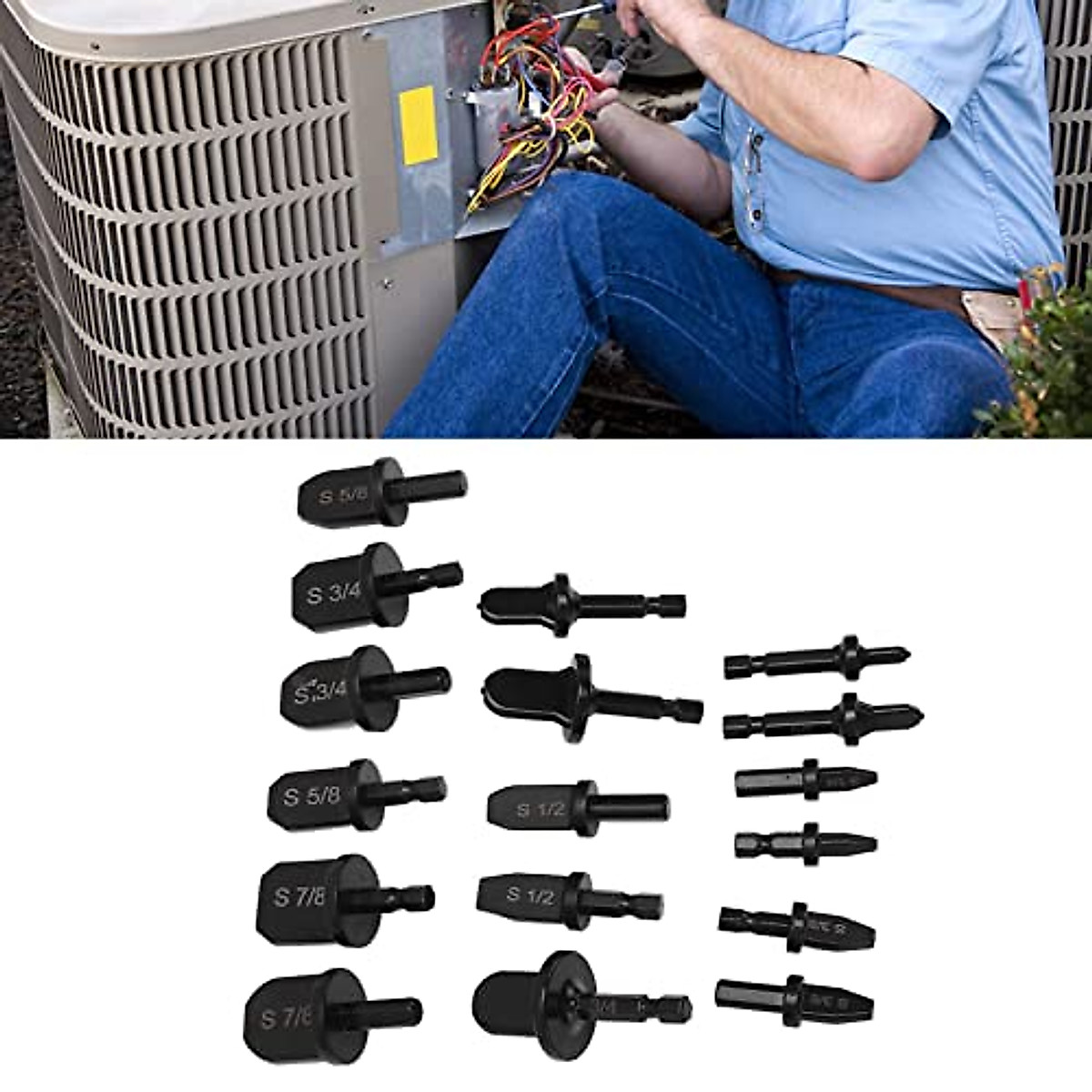 HVAC Maintenance kit Air-Conditioning Copper Tube Expanding Tool Air-Conditioning Copper Tube forging Tool Round Handle Expander bit Repair kit with