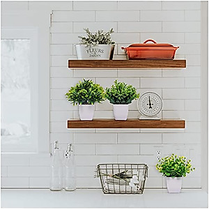 CADNLY Mini Artificial Plants Set - Faux Plants Indoor Small Fake Plants for Bathroom Office Desk - Green Plants Fake Potted Plants - Plastic Small Plants Decor for Shelf Shelves 3 Pack