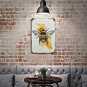 Antique Tin Sign BEE Metal Tin Sign Retro Nostalgic Tin Sign Fun Decorative Sign for Home Kitchen Bar Room Garage Decor Insect Honey Bumblebee Gift for Her Gift for Mum 8x5.5 Inch