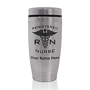 SkunkWerkz Commuter Travel Mug, RN Registered Nurse, Personalized Engraving Included