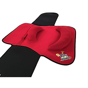 Pony Up Daddy - Neoprene Parent Saddle with Easy Close Strap - Features Padded Seat and Grab Handle for Safe and Comfortable Play Pony Rides - Fits Up to 50" Chest Size - Raider Red