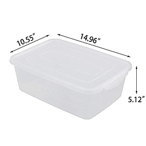 Farmoon 14 Quart Clear Storage Bin, Plastic Latch Containers/Boxes with Lid, 4 Packs