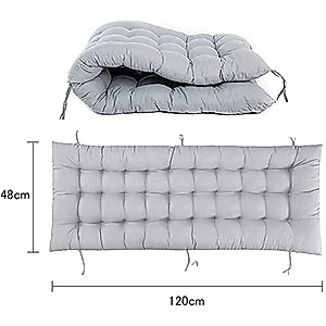 KRIDDR Thick Garden Bench Cushion 2 3 Seater Rectangle Chair Cushion 80/100/120cm Bench Cushions for Indoor Outdoor Chaise Lounge Swing