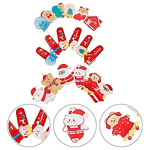 Toyvian Snap Barrettes 18pcs Kids Christmas Hair Clip Cartoon Xmas Hairpin Snowman Barrettes Acrylic Holiday Hairstyle Clips Duckbill Clip Hair Grip for Stocking Stuffer Girl Hair Clips