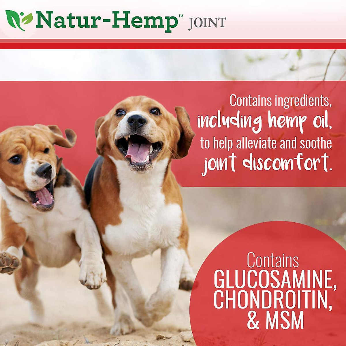 Green Pet Organics Natur-Hemp Joint Soft Chews for Dogs - Natural Treats with Hemp Oil, Glucosamine, Chondroitin, & MSM - Joint Relief & Support for Dogs - 60 Soft Chews