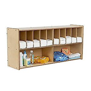 RRI Goods 100% Birch Plywood Wall Mount Baby Diaper Caddy Organizer with Storage Unit, Suitable for Storing Kids Diapers,Toys, Wipes in Nursery, Daycare, Kids Playroom