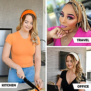 LOTUS78 Workout Headbands for Women Non Slip, 8Pcs Soft Elastic Sports Hair Bands for Women's Hair, Wide Headbands for Woman, Fashionable Head Bands for Women's Hair, Daily-use Headbands (Smile icon)