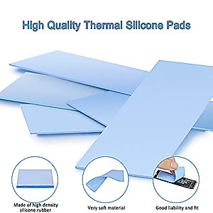 A ADWITS [ 9-Pack ] Thermal Conductive Silicone Pads, Soft Safe Simple to Apply for SSD CPU GPU LED IC Chipset Cooling -Blue