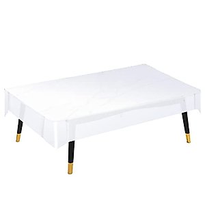 BTYOLFUP 10pcs Premium White Plastic Tablecloth for Rectangle Table 54" x 108", Elegant Plastic Table Cloth Cover, White Disposable Tablecloth for Party or Picnic