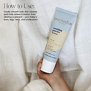 Evereden Soothing Powder Lotion, 3.0 fl oz | Clean and Unscented Baby Diaper Care Cream to Powder | Non-Toxic and Fragrance Free Liquid Baby Powder