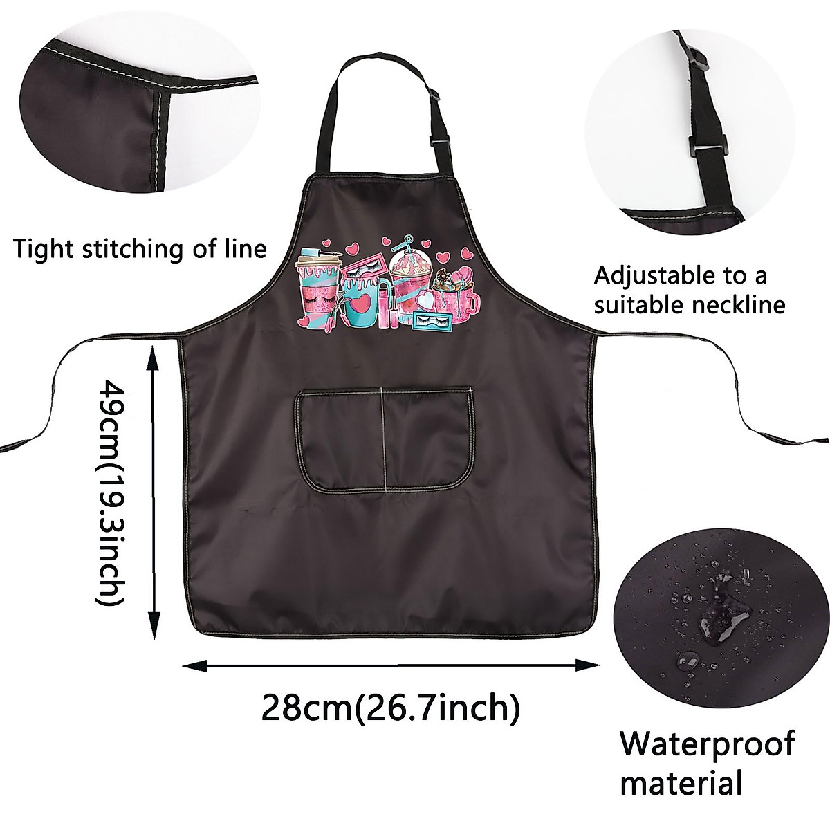 TOBGBE Lash Tech Gift Funny Lash Hustler Idea Apron With Pocket Lash Artist Gift Makeup Artist Gifts (Lash Hustler)