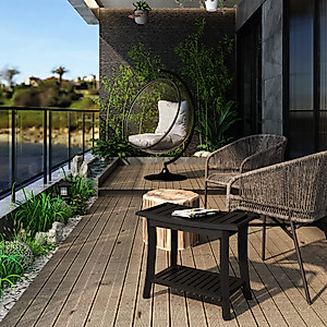 Bamboo Shower Bench Inside Shower Stool with Storage Shelf, Spa Bath Chair for Bathroom, Seat or Organizer for Living Room, Bedroom and Garden - Great for All Ages Unisex Elderly (Waterproof, Black)