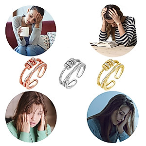 YANCHUN JANSIO Threanic Triple-Spin Ring Spinner Ring Anxiety Ring for My Daughter (3pcs)