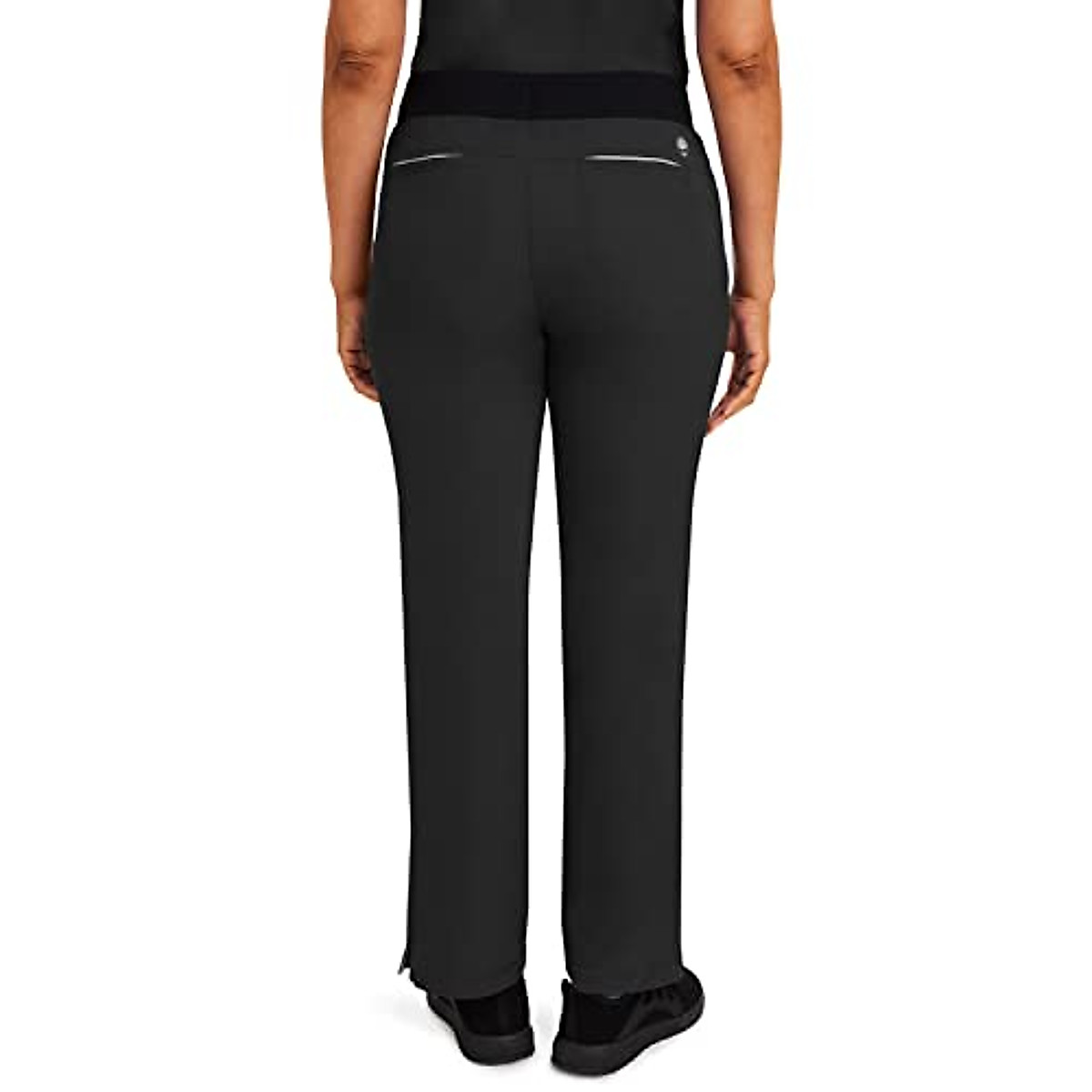 Healing Hands Womens Scrubs Pants 6 Pocket HH360 9151 Nisha Waistband Drawstring Premium Scrub Pant Athletic Design Black L