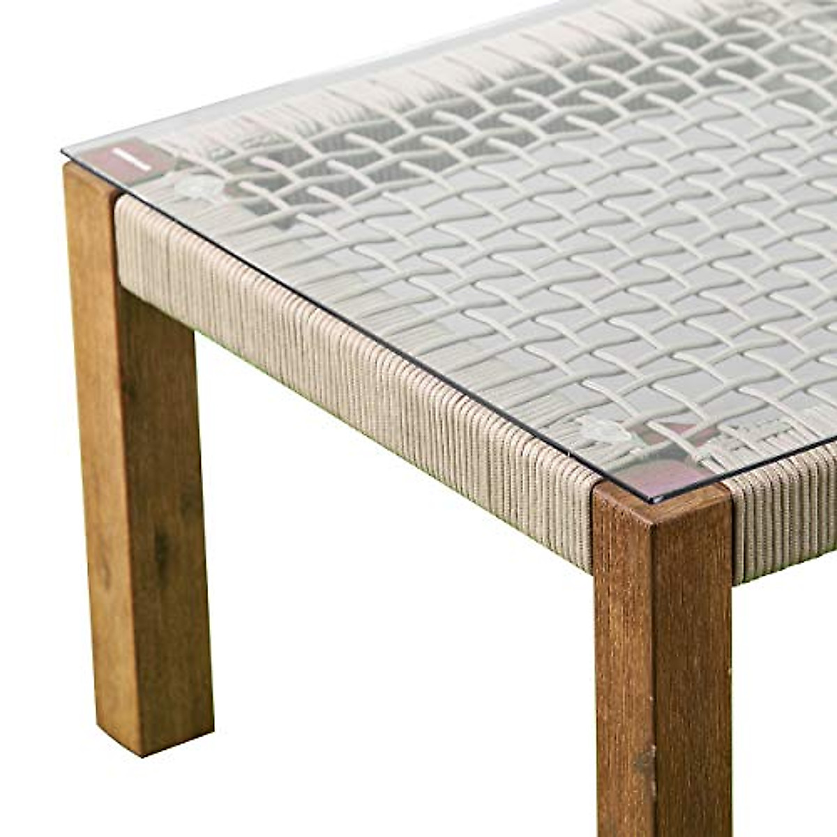 SEI Furniture Brendina Outdoor Glass-Top Cocktail Table, Natural