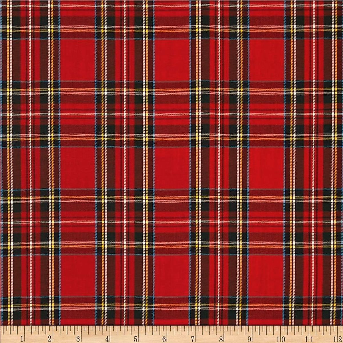 Kaufman House of Wales Lawn Plaid Red, Fabric by the Yard