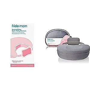 Frida Mom Adjustable Nursing Pillow with Nursing Pillow Back + Belly Warmers - for Mom + Baby Comfort During Nursing + Pumping