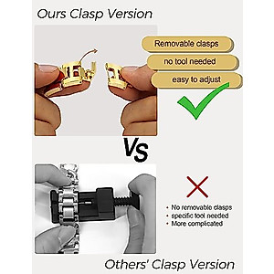 JR.DM Gold Watch Bands for Women Compatible with Apple Watch Band 38mm 40mm 41mm 42mm (S10) Adjustment Metal Band Cowboy Steel Chain Bracelet for iWatch Series 9/8/7/6/5/4/3/2/1/SE/Ultra (No Case)