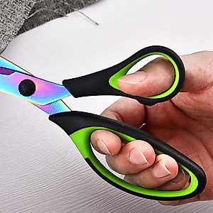 Scissors All Purpose,Heavy Duty Sharp Titanium Blades Scissors with Rubber Soft Grip Handle,Craft Scissors Set of 3 Pack Tool Set Great for Office, Sewing, Arts, School and Home Supplies