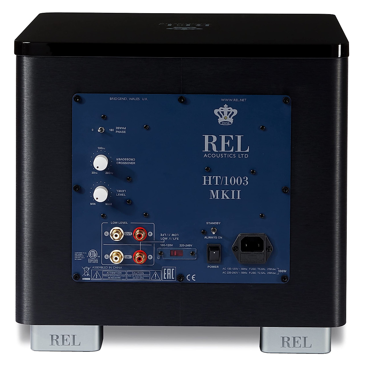 REL Acoustics HT/1003 MKII Subwoofer, HT-Air Wireless compatible, Line Grained Black Composite