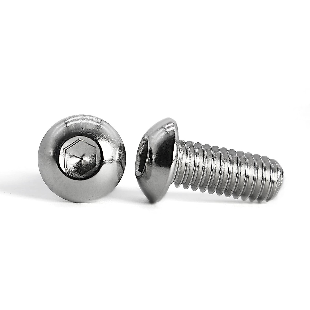 M6 x 20mm Button Head Socket Cap Screws Bolts, Metric Allen Hex Drive, Stainless Steel 304, Bright Finish, Fully Threaded, 25PCS