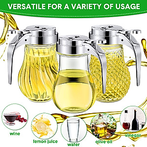 Xinnun 24 Pcs Syrup Dispenser 6 oz Glass Syrup Dispenser with Plastic Lid Clear Sugar Dispenser Jar Retracting Spout Dispensing Syrup Bottles for Maple Syrup, Chocolate Syrup, Sugar, Milk