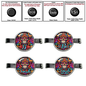 Personalized Calaveras Sugar Skull Stethoscope Name Charm - Adjustable Id for Stethoscope Tubing Fits All Stethoscopes - Hospital Nurse Accessories for Work, Doctor Graduation Gift