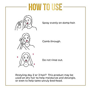 Pantene Conditioning Detangler Spray, Pro-V Repair & Protect, Nutrient Boost for Damaged Hair, Antioxidant Enriched, Leave-In Conditioner, Smooth & Shine, Sulfate-Free, 8.5 Fl Oz, 3 Pack