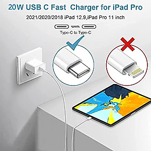 USB C iPad Fast Charger for Apple iPad 10th,iPad Pro 12.9/11 in 2022/2021/2020/2018,iPad Air 4th/5th Gen,iPad Mini 6th Generation,iPad Wall Fast Charger Block with Extra Long 10FT USB C to C Cable