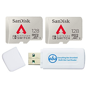 SanDisk 128GB MicroSD Nintendo Switch SD Card 2 Pack Apex Legends Edition Memory Card for Switch & Switch Lite (SDSQXAO-128G-GN6ZY) Bundle with (1) Micro SDXC Card Reader