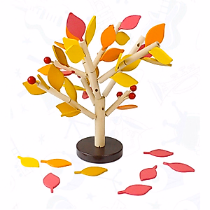 Carykon Early Childhood Education Building Blocks Wooden Assembling Tree Combination Boys and Girls DIY Disassembly Combination Puzzles Educational Toys Home Office Decoration(Yellow)-3 Yrs+