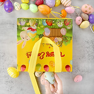 Colovis 12PCS Easter Gift Bags, Reusable Easter Treat Bags for Kids, Non-Woven Easter Bags With Handles for Gifts Wrapping, Easter Party Favors (8.3 x 7.9 x 5.9 Inches)