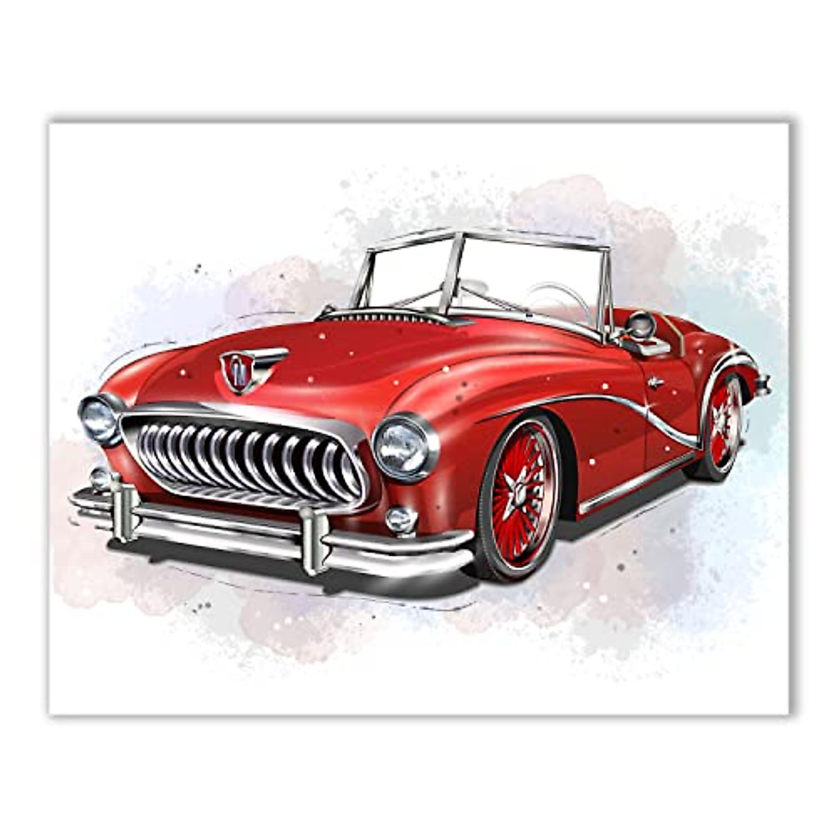 Blue River Classic Cars Wall Art Decor Prints - Set Of 6 (8x10) Inch Poster Photos, 8 x 10 Inch