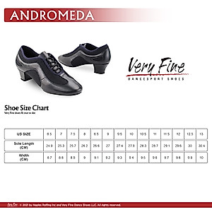 Very Fine Andromeda Womens Black Latin Ballroom Waltz Smooth Salsa Practice Dance Shoes 1.5" Cuban Heel US M 10