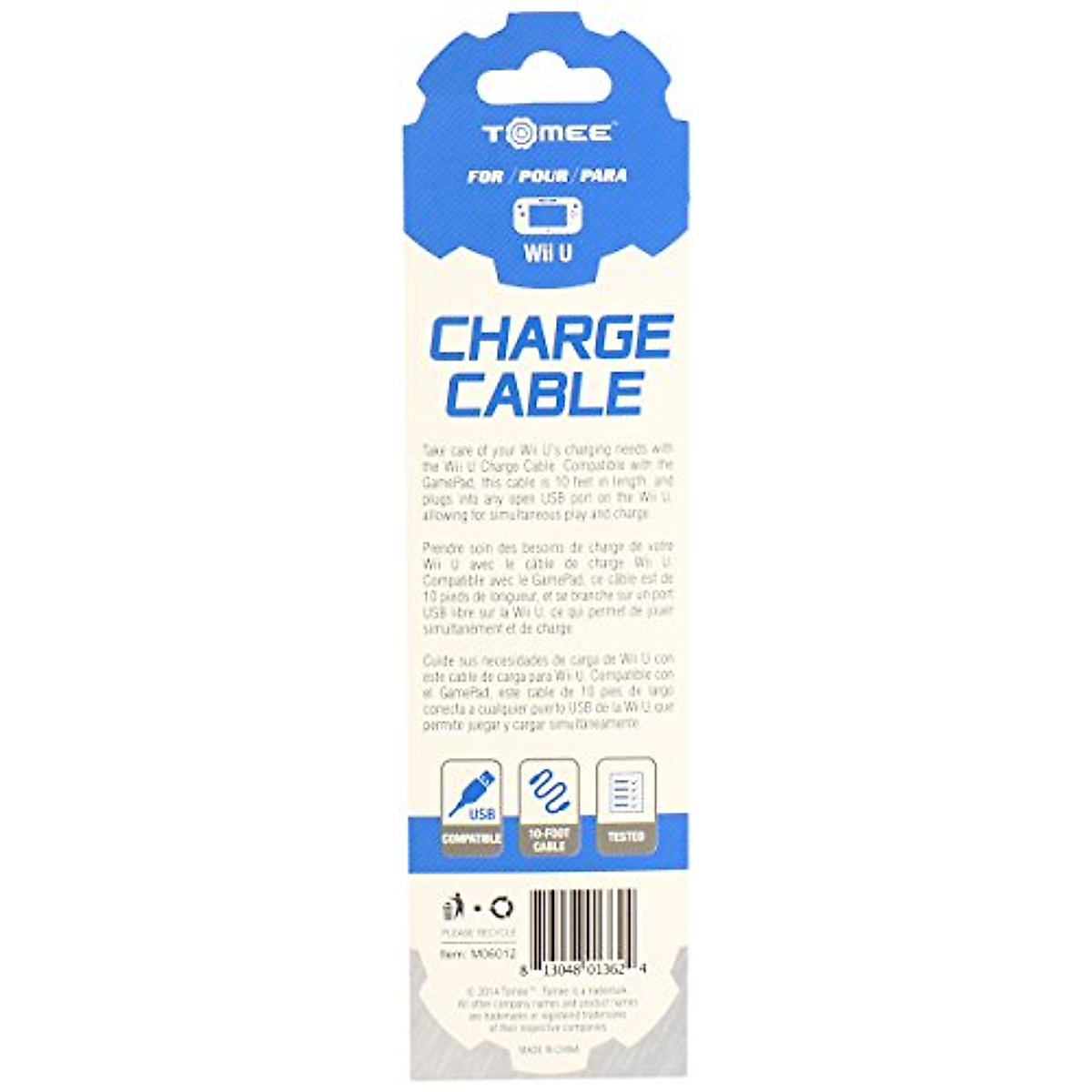 Tomee Charge Cable for Wii U GamePad