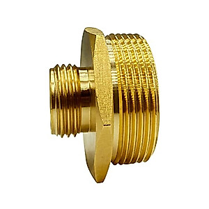 3/4” GHT Male x 1.5” NPT Male Connector, Brass Garden Hose Adapter for Sump Pump and Pool Pump Hose Adapter, Industrial Metal Brass Garden Hose to Pipe Fittings Connector (2 Pack)