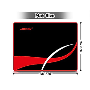 AOBOOK Gaming Chair Mat for Hardwood Floor, 36"x48" Office Chair Floor Mat for Hardwood/Tile, Large Anti-Slip Floor Protector with Double-Sided Tape for Home Ofice, Red