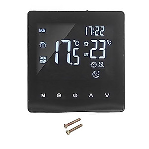Digital Thermostat, AC90‑240V Programmable Thermostat NTC Temperature Sensor Energy Saving Versatile Double Temperature Display for Floor Heating (K2MRH3A)