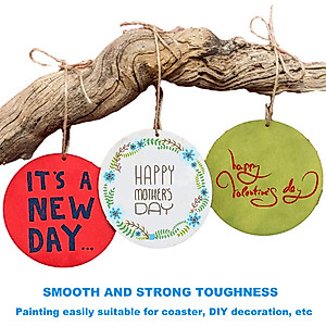 WLIANG 25 Pcs 4 Inch Wood Circles, Unfinished Wood Circles Round Disc Cutouts, 1/9 Inch Blank Round Wooden Circles for DIY Crafts, Painting, Staining, Coasters Making, Home Decorations