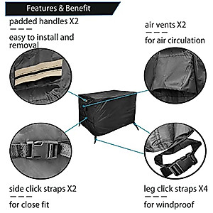 YOKMAES Prep Table Cover Compatible with 52 Inch Keter Unity XL Portable Outdoor Table, Waterproof and Windproof Durable Cover with Corner Protector(55'' L x 24'' W x 31.5'' H), Black