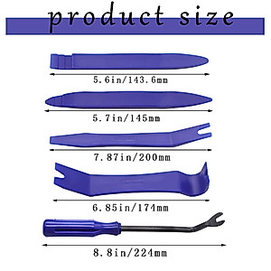 Ruibapa 20PCS Blue Radio Remove Tool Key Kit with 5PCS Fastener Remover Tool Kit for removing Car Radio Stereo CD Player P-003-B+Kit