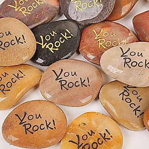 50PCS You Rock! RockImpact You Rock Gifts You are amazing Engraved Inspirational Rocks Faith Stones Novelty Gifts Appreciation Gratitude Rocks Healing Thank You Stones Wholesale Bulk You Rock, 2"-3"ea