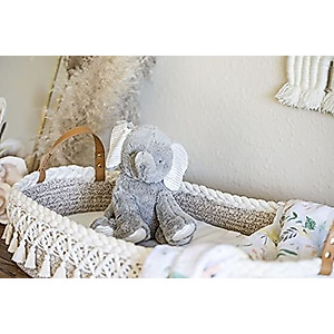 Aumterra Baby Changing Basket with Pad and Safety Straps - Luxury Macrame Design/Baby Moses Baskets/Boho Baby Decor/Baby Shower Gifts/Includes Diaper Caddy, Carry Bag and Waterproof Pad